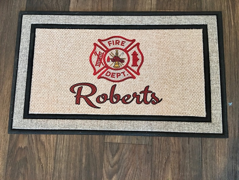 Firefighter Rug/ Firefighter Gift Personalized Door Mat/ - Etsy