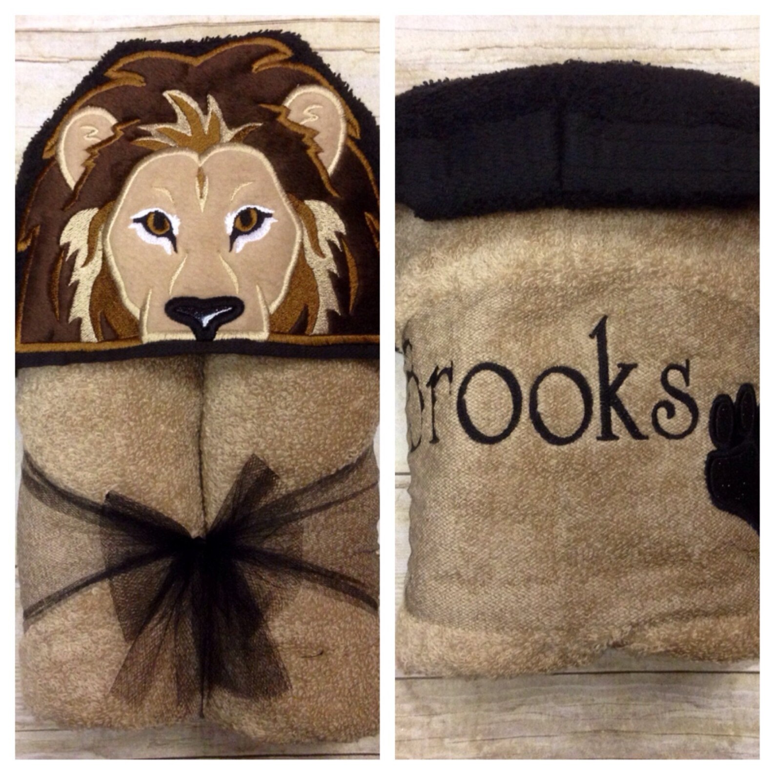Lion Hooded Towel/ Jungle Animal Baby Shower Gift/ Animal Costume/ Lion ...