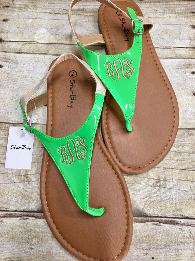 Monogrammed Sandals/ Personalized Sandals/ Monogram Flip - Etsy