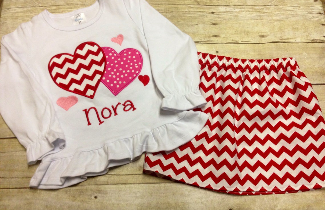 Girls Valentines Day Outfit/ Valentines Outfit/ Girls Red Valentine ...
