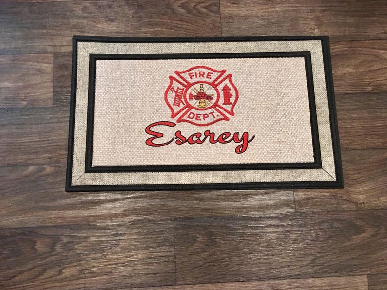 Firefighter Rug/ Firefighter Gift Personalized Door Mat/ - Etsy