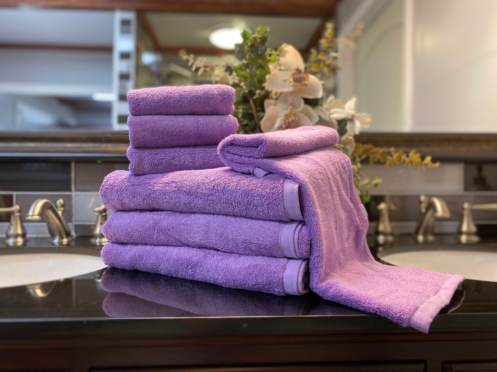Lavender Bath Towel Lavender Bath Towel Set Cotton Bath - Etsy