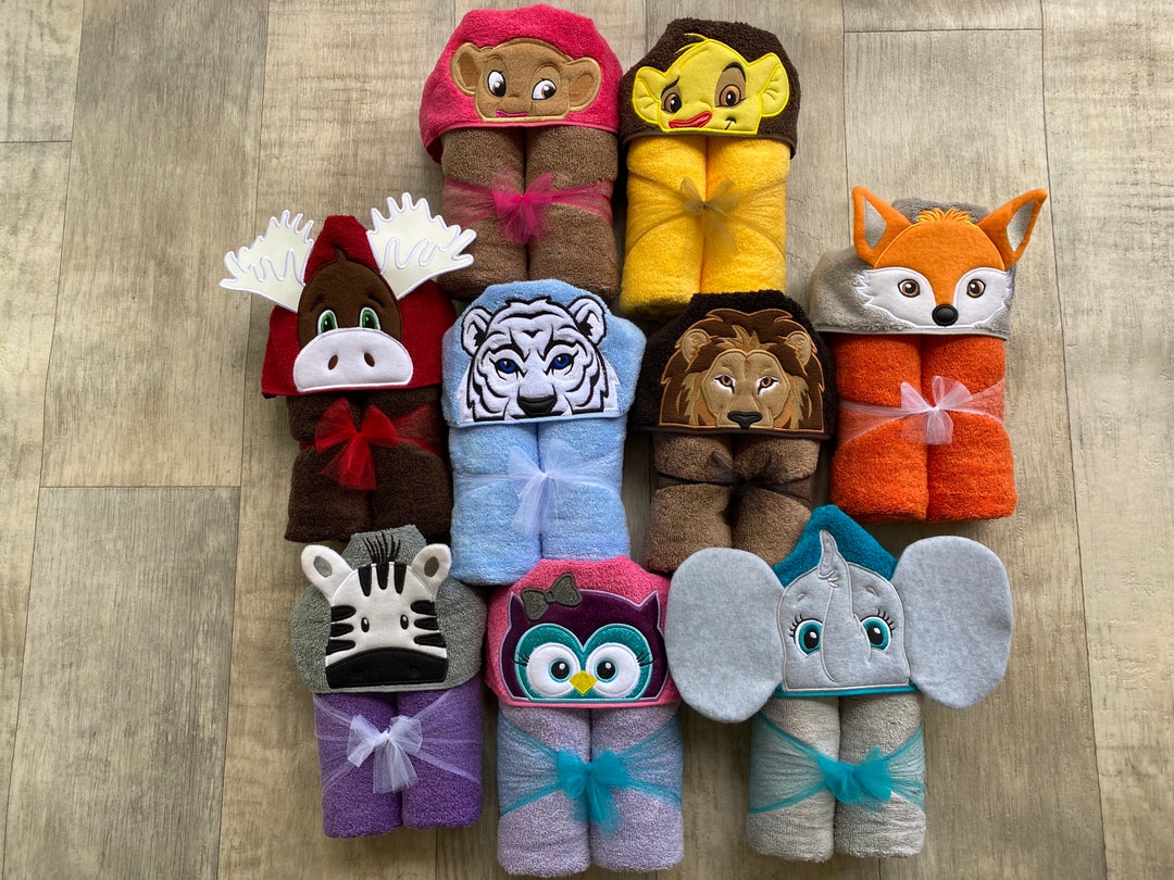 Animal Hooded Towel/ Animal Baby Shower Gift/ Animal Birthday Party ...