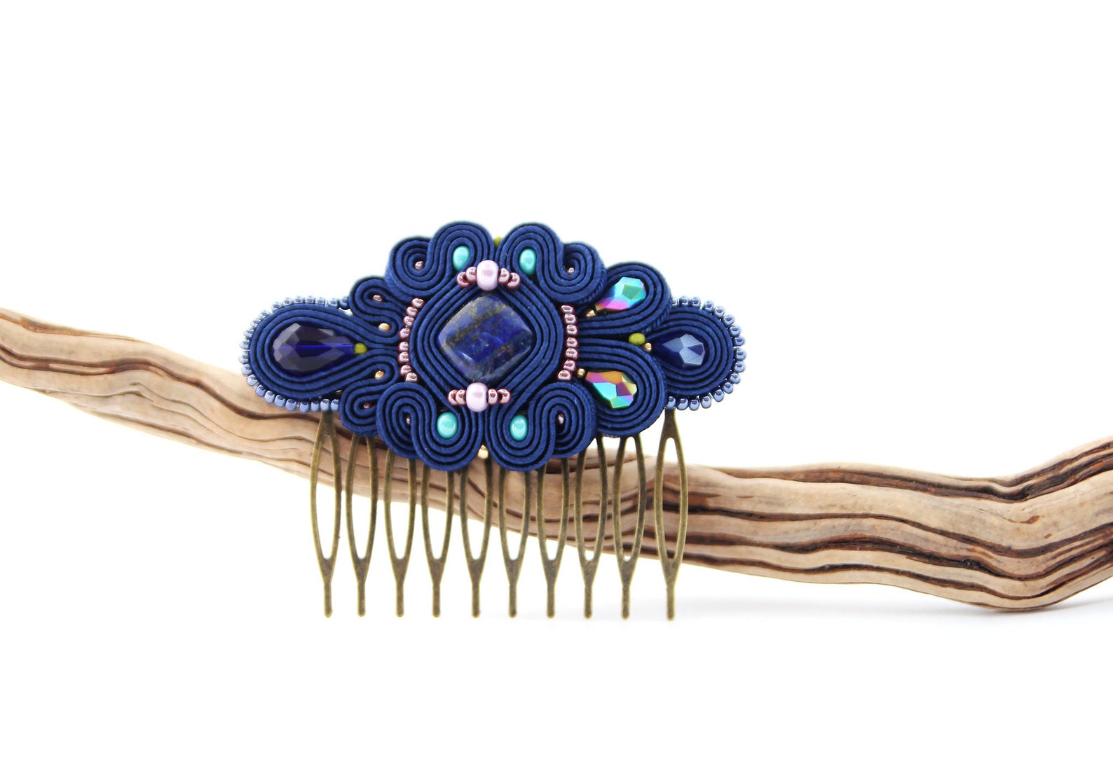 Dark Blue Hair Comb Hair Fascinator Decorative Comb - Etsy