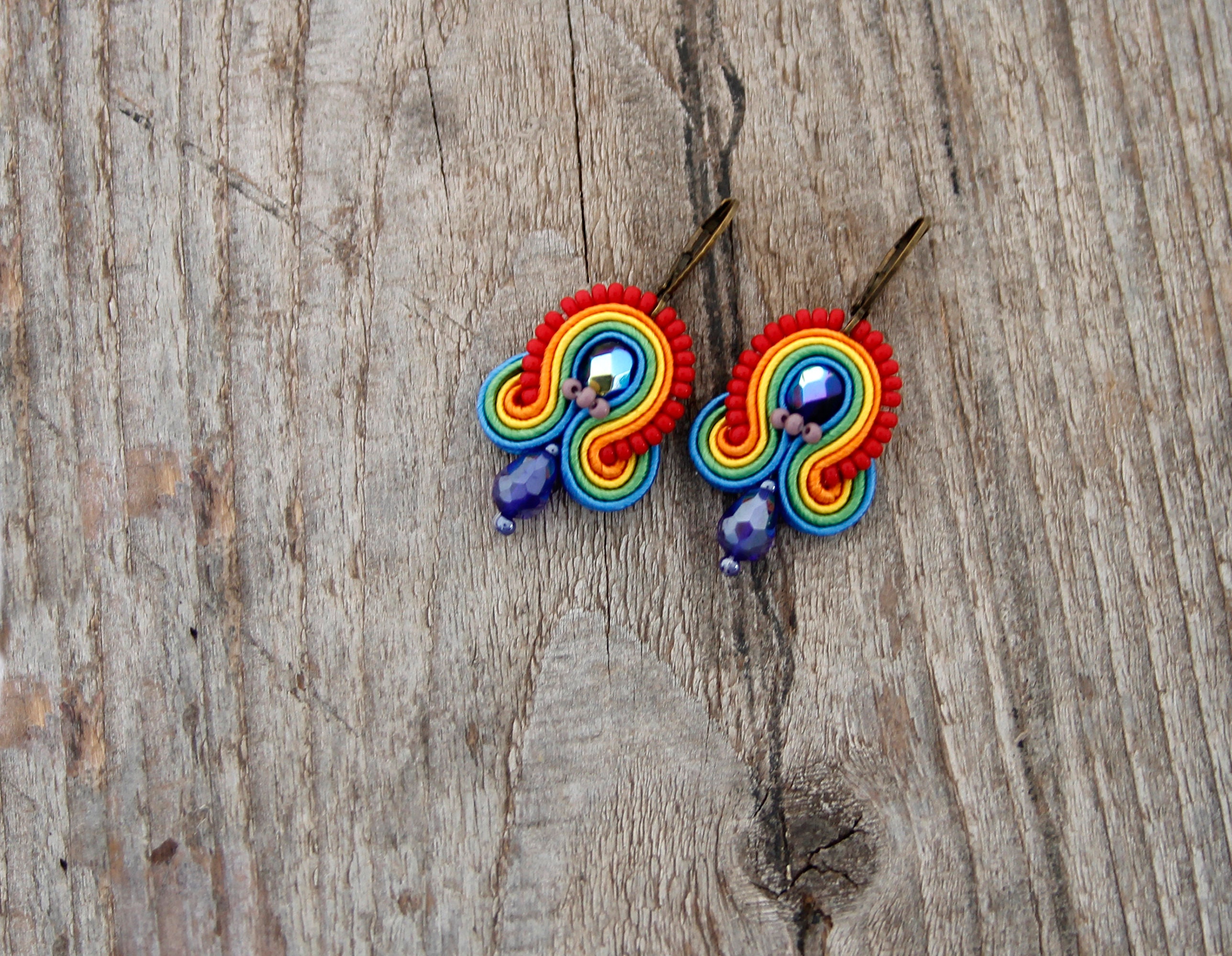 Rainbow Earrings, Colorful Earrings, Rainbow Soutache Earrings, Pride ...