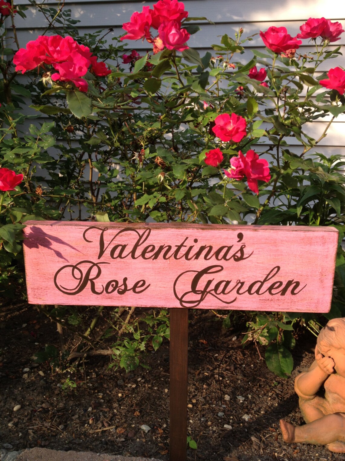 Garden Sign Rose Garden Sign Custom Garden Sign - Etsy