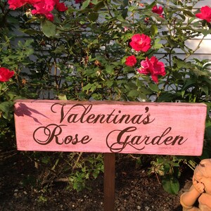 Garden Sign, Rose Garden Sign, Custom Garden Sign, Personalized Garden ...