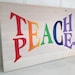 Teach Peace Wood Sign, Teach Peace Rainbow Wood Sign, Teach Peace Hand ...