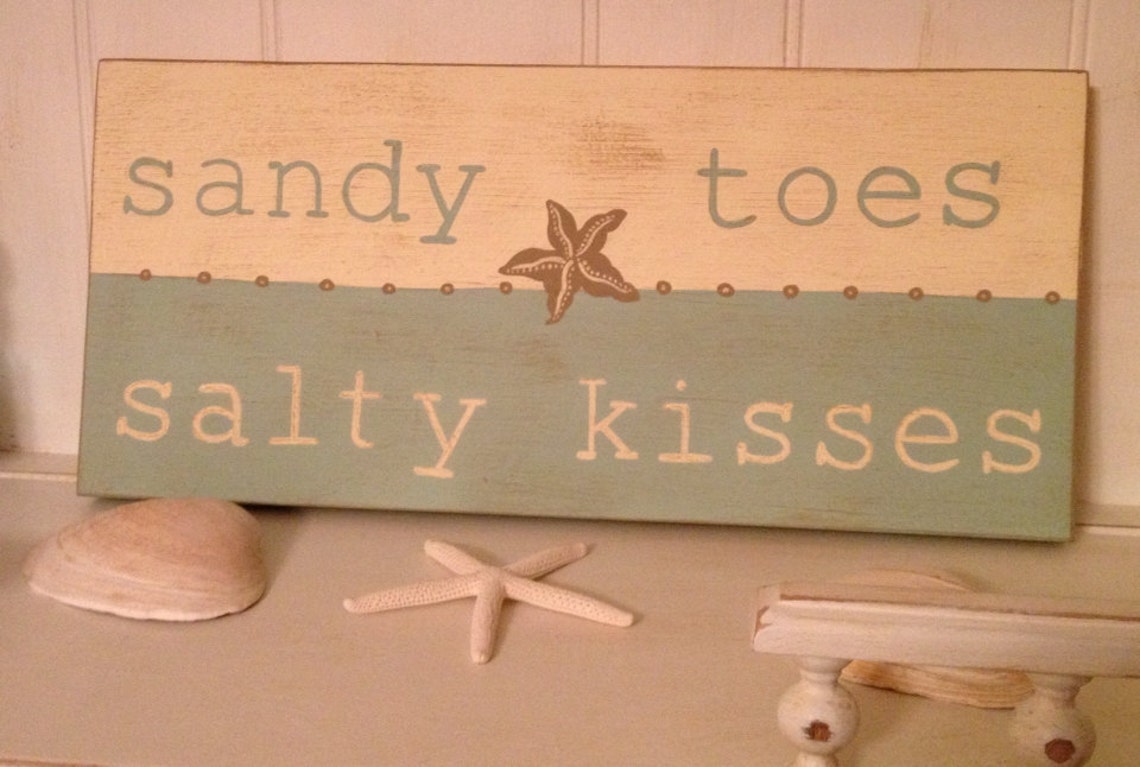 Sandy Toes Salty Kisses Wood Sign Sandy Toes Salty Kisses | Etsy