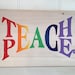 Teach Peace Wood Sign, Teach Peace Rainbow Wood Sign, Teach Peace Hand ...