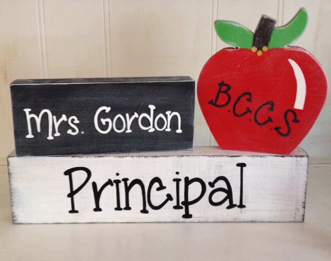 Personalized Teacher Gift SEPARATE BLOCKS, Teacher Desk Name Plate ...