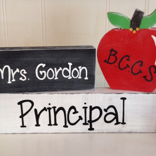 Personalized Teacher Gift SEPARATE BLOCKS Teacher Desk Name | Etsy