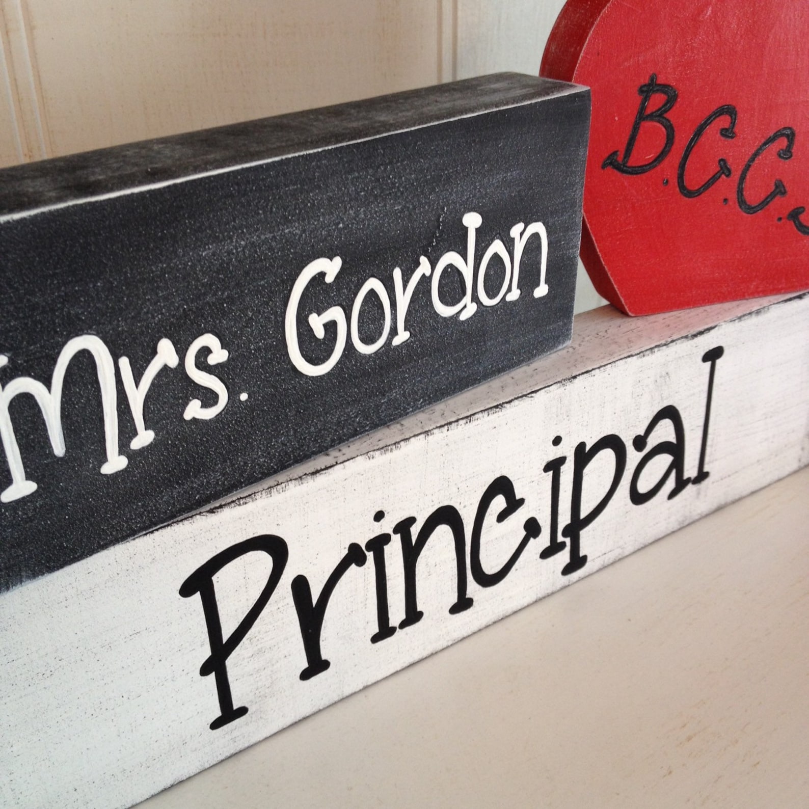 Personalized Teacher Gift SEPARATE BLOCKS, Teacher Desk Name Plate ...