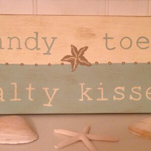 Sandy Toes Salty Kisses Wood Sign, Sandy Toes Salty Kisses Handpainted ...