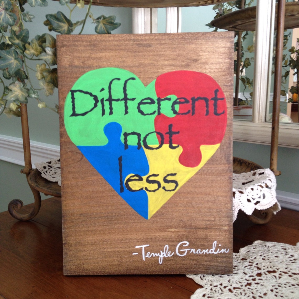 Autism Awarness Sign Different Not Less Autism Awareness - Etsy