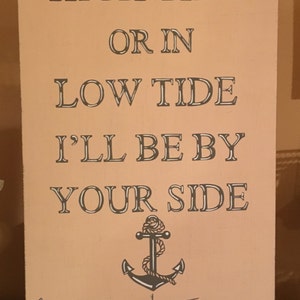 In High Tide or in Low Tide Wood Sign, Personalized Coastal Family Sign ...