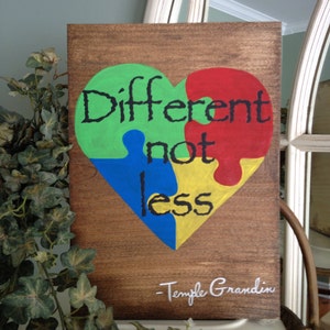 Autism Awarness Sign, Different Not Less Autism Awareness Sign, Autism ...