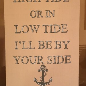 In High Tide or in Low Tide Wood Sign, Personalized Coastal Family Sign ...