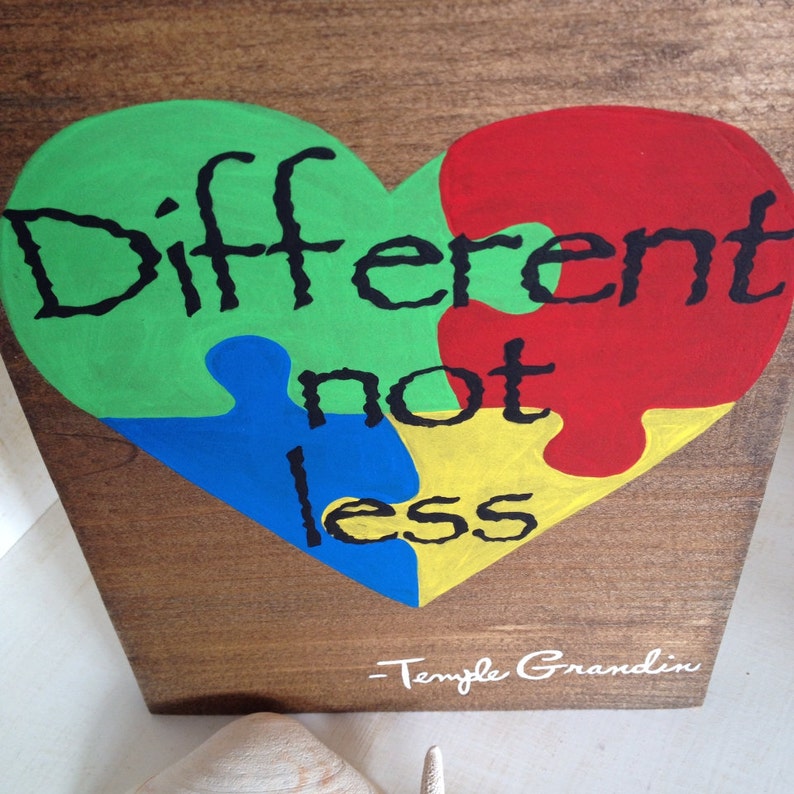 Autism Awarness Sign Different Not Less Autism Awareness - Etsy