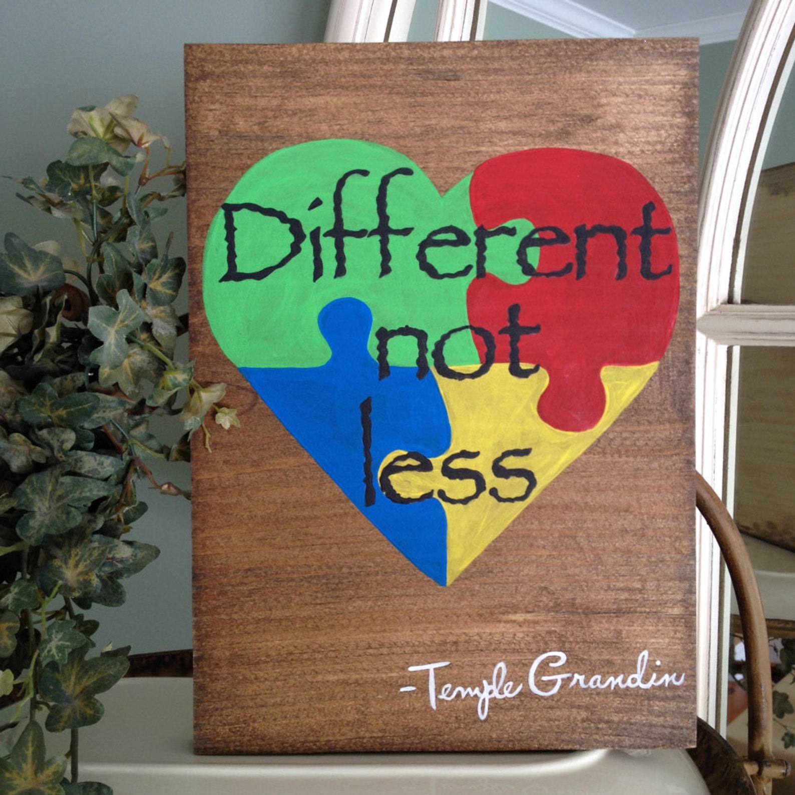 Autism Awarness Sign Different Not Less Autism Awareness - Etsy