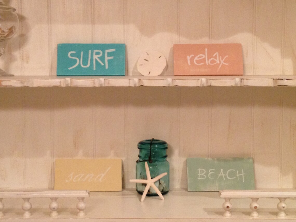 Beach Surf Sand Relax Signs Beach Signs on Pine Wood - Etsy