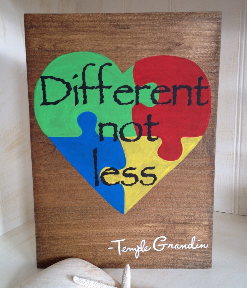 Autism Awarness Sign Different Not Less Autism Awareness - Etsy