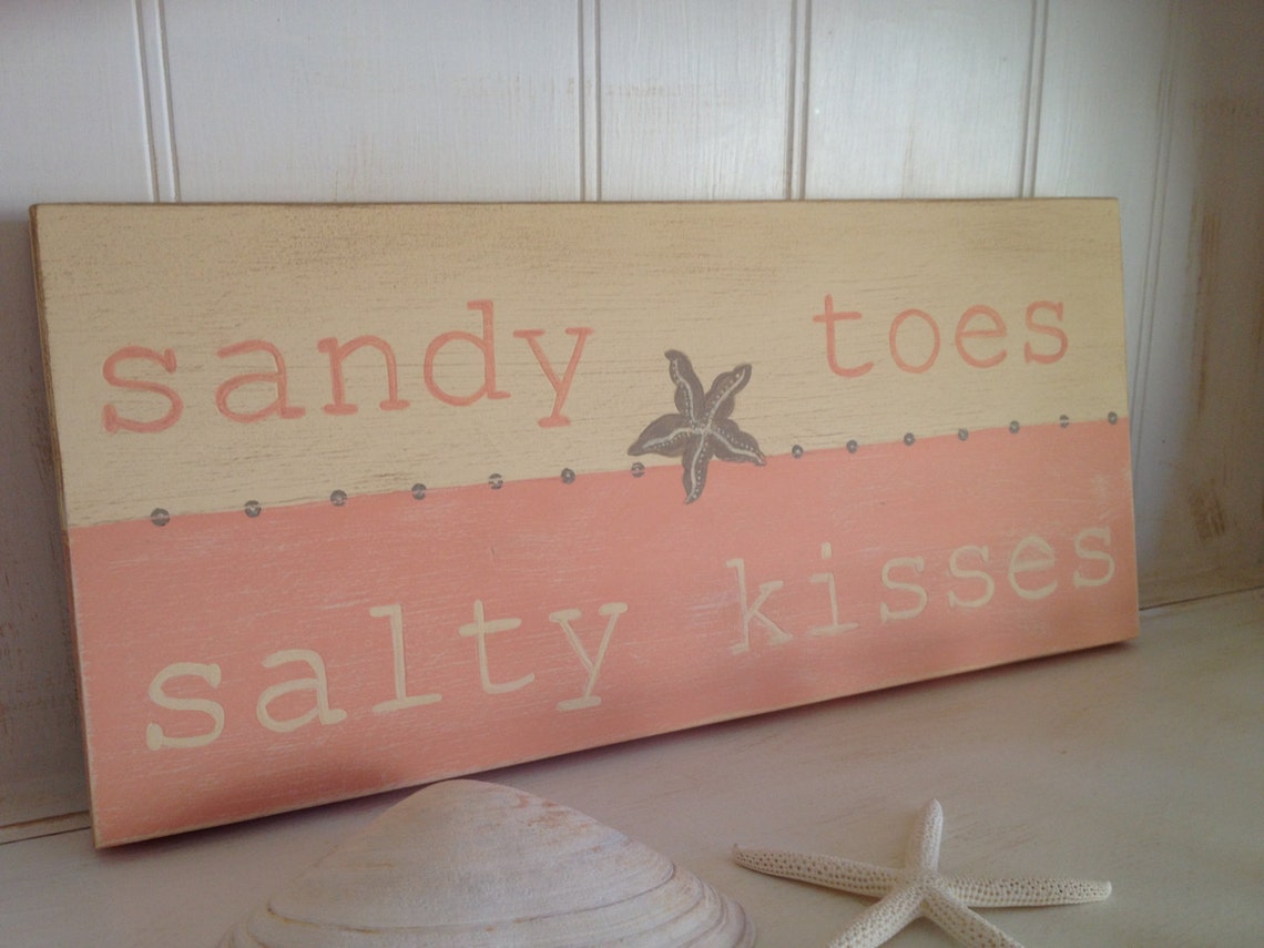 Sandy Toes Salty Kisses Wood Sign Sandy Toes Salty Kisses | Etsy