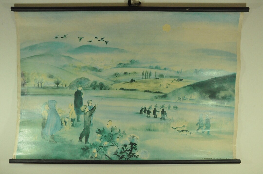 School Pull Down Chart, Vintage School Chart, School Chart, School Pull ...