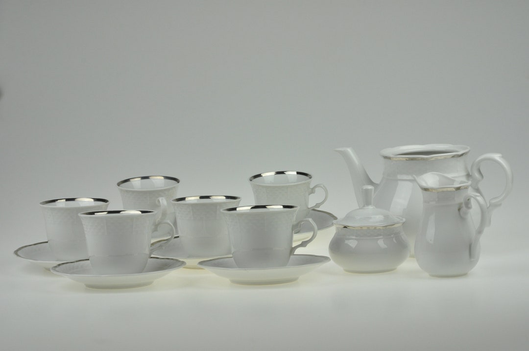 Vintage Epiag Porcelain Coffee Set, Vintage Coffee / Tea Set, White ...
