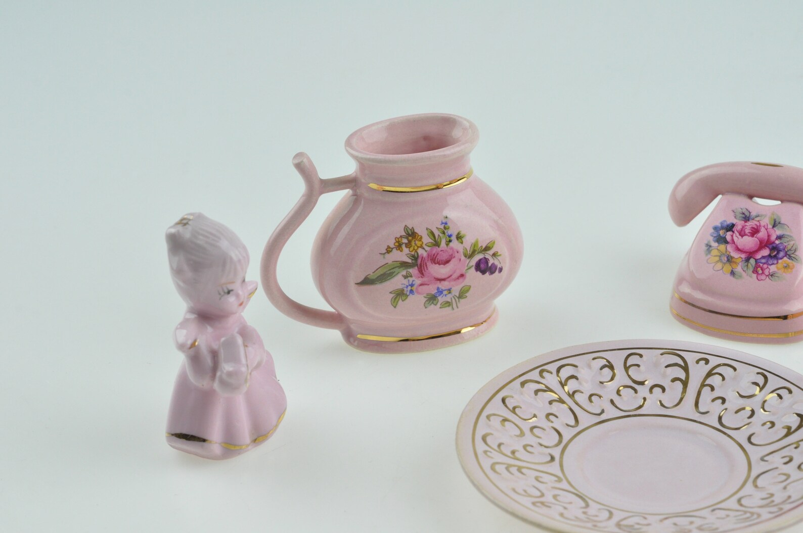Collection of Pink Porcelain Miniatures Pink Porcelain Set - Etsy