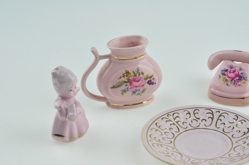 Collection of Pink Porcelain Miniatures Pink Porcelain Set - Etsy