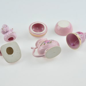 Collection of Pink Porcelain Miniatures, Pink Porcelain Set, Pink ...