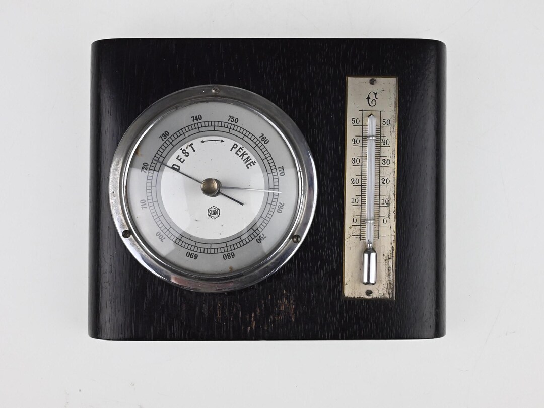 Vintage Sundo Barometer With Thermometer, Wooden Wall Barometer by ...