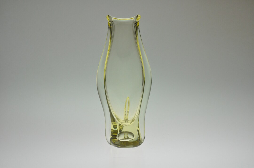 Miroslav Klinger ZBS Glass Vase, Midcentury Glass Art, Bohemian ...