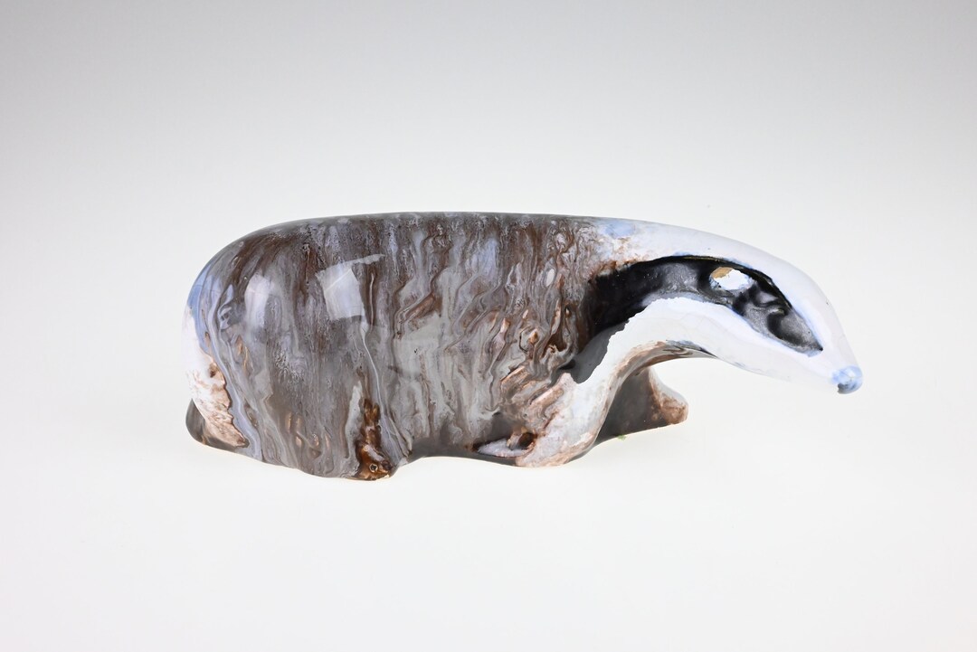 Badger Ceramic Statue, Badger Statue, Mid Century Statue, Modernist ...