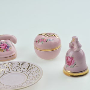 Collection of Pink Porcelain Miniatures, Pink Porcelain Set, Pink ...
