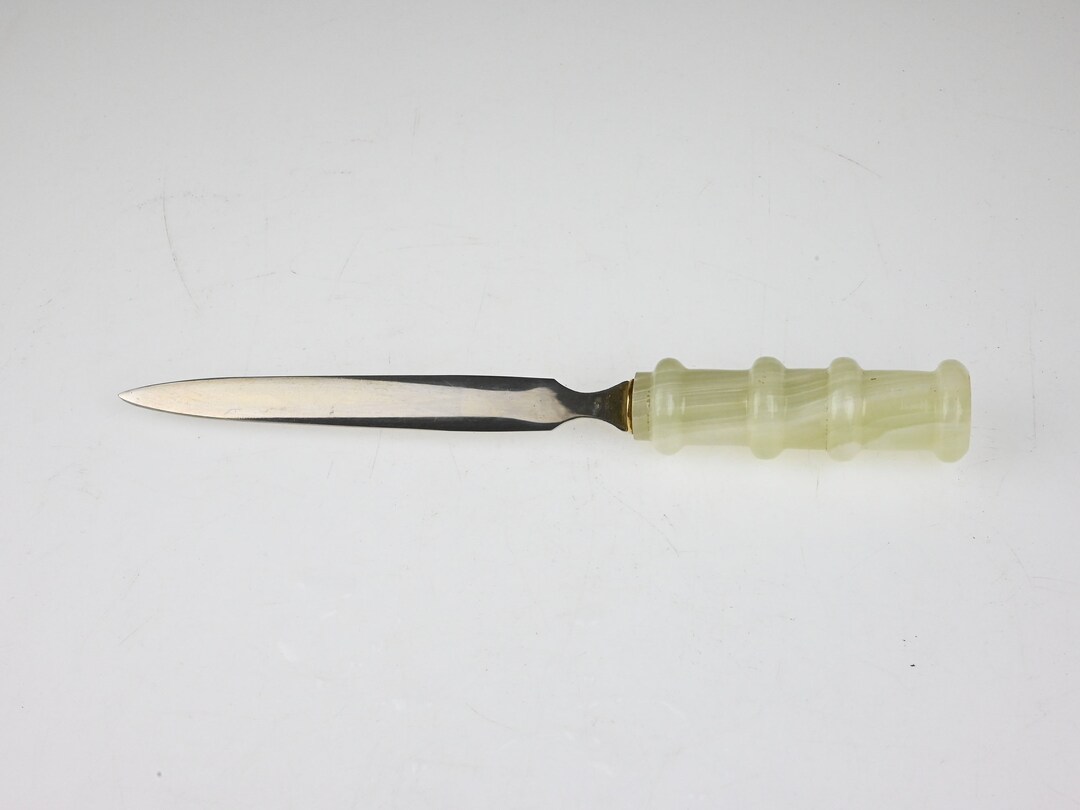 Antique Letter Opener With Natural Stone Handle, Vintage Letter Opener ...