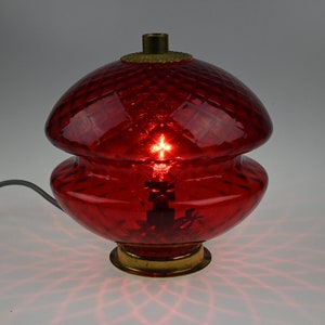 Vintage Mood Lamp, Mid Century Lamp, Bedside Lamp, Mid Century Glass ...