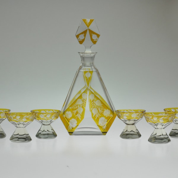 Bohemian Glass Decanter - Etsy