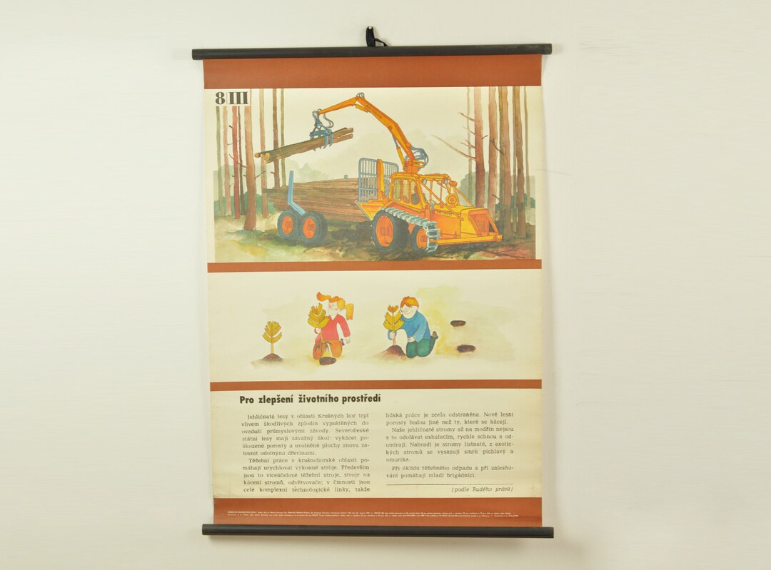 School Chart, Pull Down Chart, School Pull Down Chart, Vintage School ...