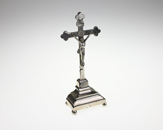 Antique Standing Crucifix With Jesus Christ, Crucifix Stand, Standing ...