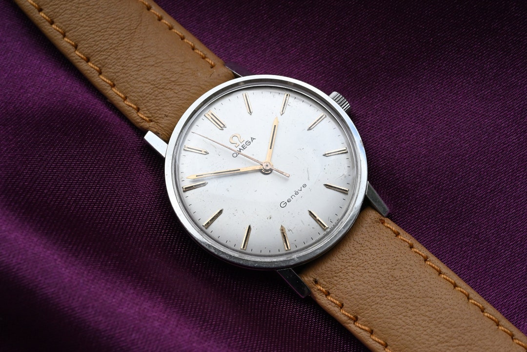 Vintage Omega Geneve Watches Manual Winding Caliber 601 Beige Dial ...