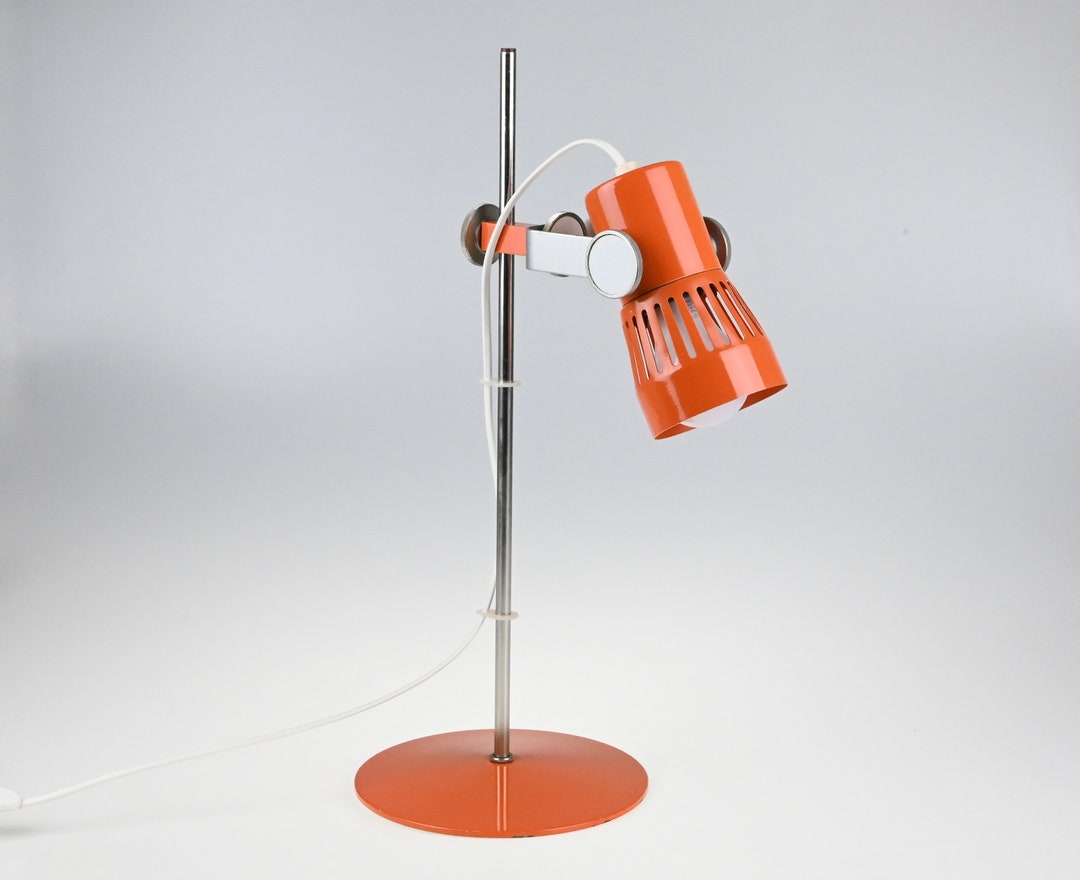 Vintage Czechoslovakian Orange Desk Lamp by Kamenicky Senov, Mid ...