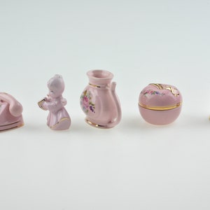 Collection of Pink Porcelain Miniatures, Pink Porcelain Set, Pink ...