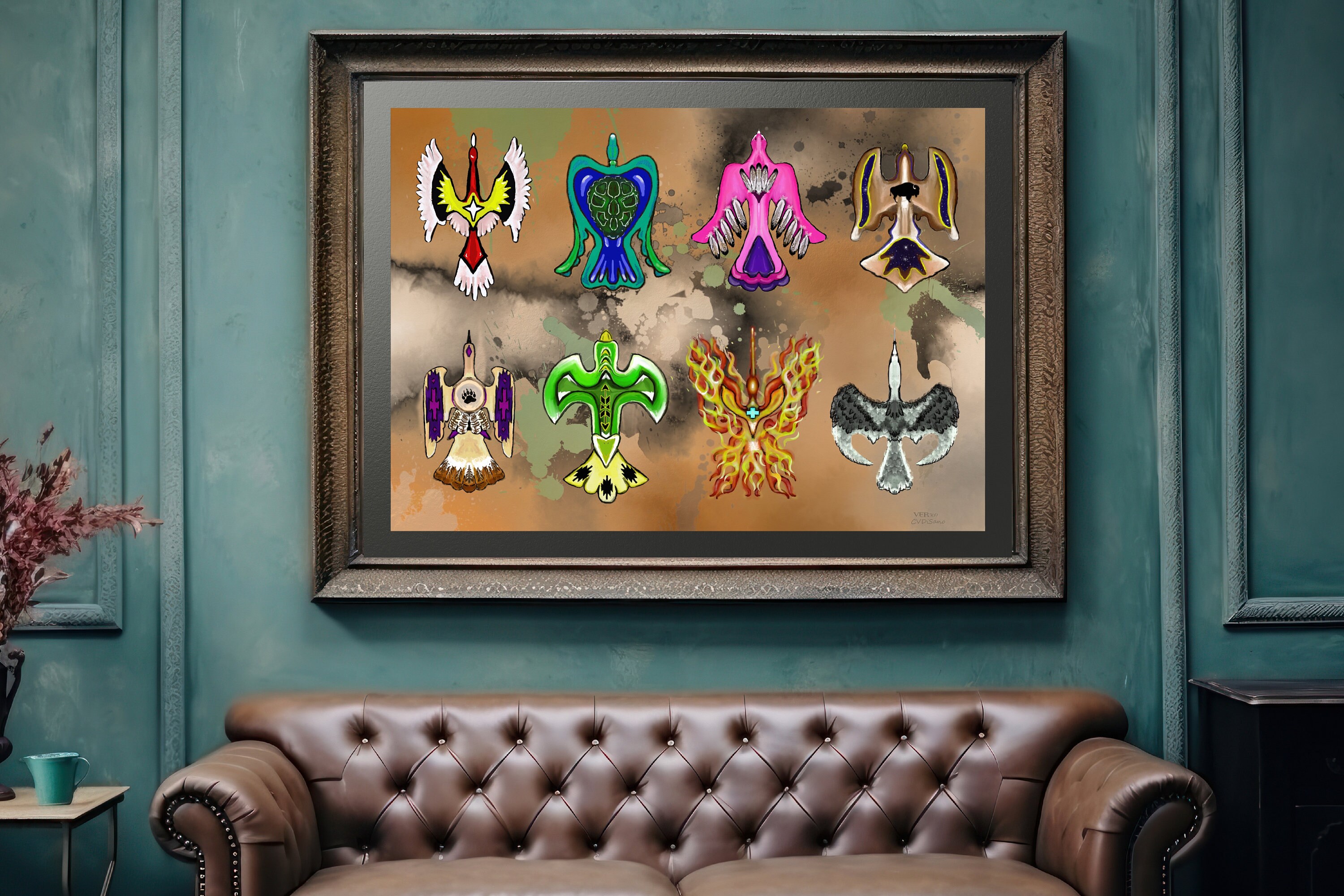 Water Birds Native American Print Waterbird Art Poster Water Bird Wall ...