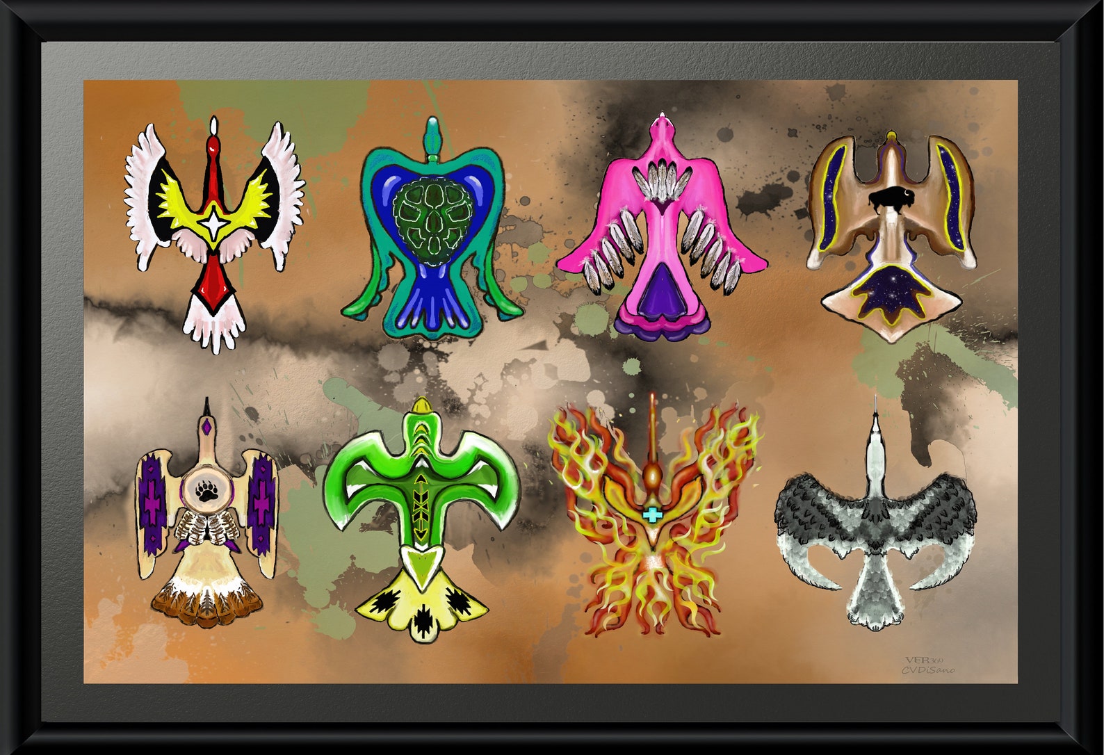 Water Birds Native American Print Waterbird Art Poster Water Bird Wall ...