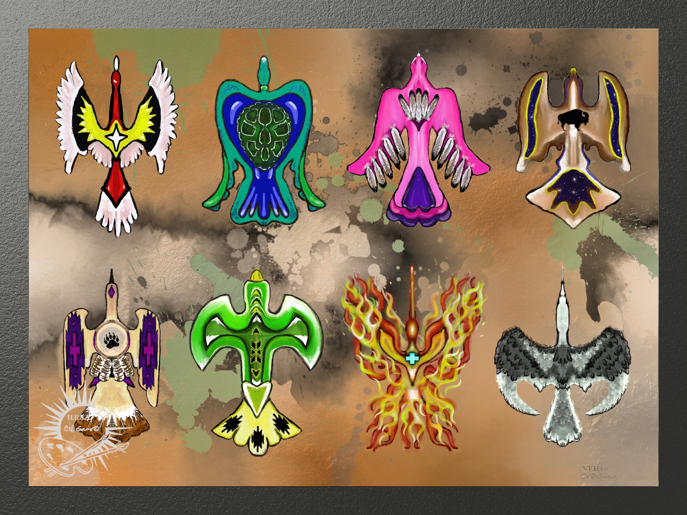 Water Birds Native American Print Waterbird Art Poster Water Bird Wall ...