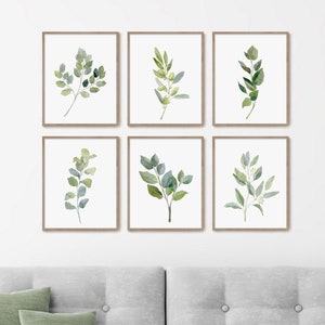 Botanical Print Set Plant Posters Living Room Wall Art Leaf - Etsy