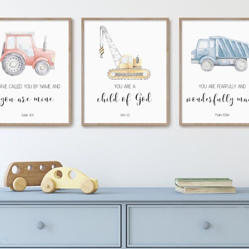 Christian Nursery Decor Kids Bible Verse Wall Art Scripture - Etsy
