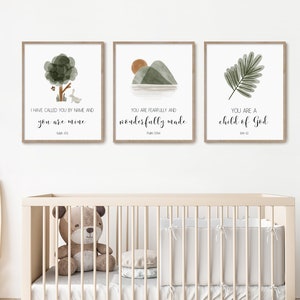 Christian Nursery Decor Kids Bible Verse Wall Art Watercolor - Etsy